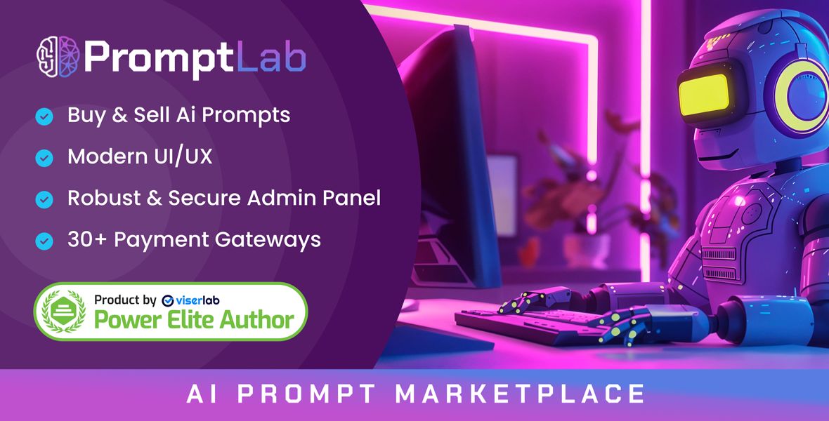 PromptLab – AI Prompt Marketplace Script to Sell and Manage Prompts